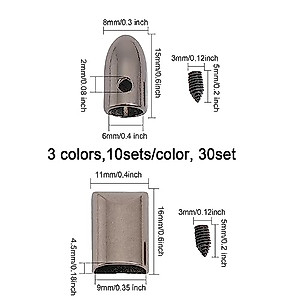 CHGCRAFT 60 Sets Zinc Alloy Bag Zipper Tail Ends with Screw for Repairing Sewing DIY Craft Accessories, Mixed Color