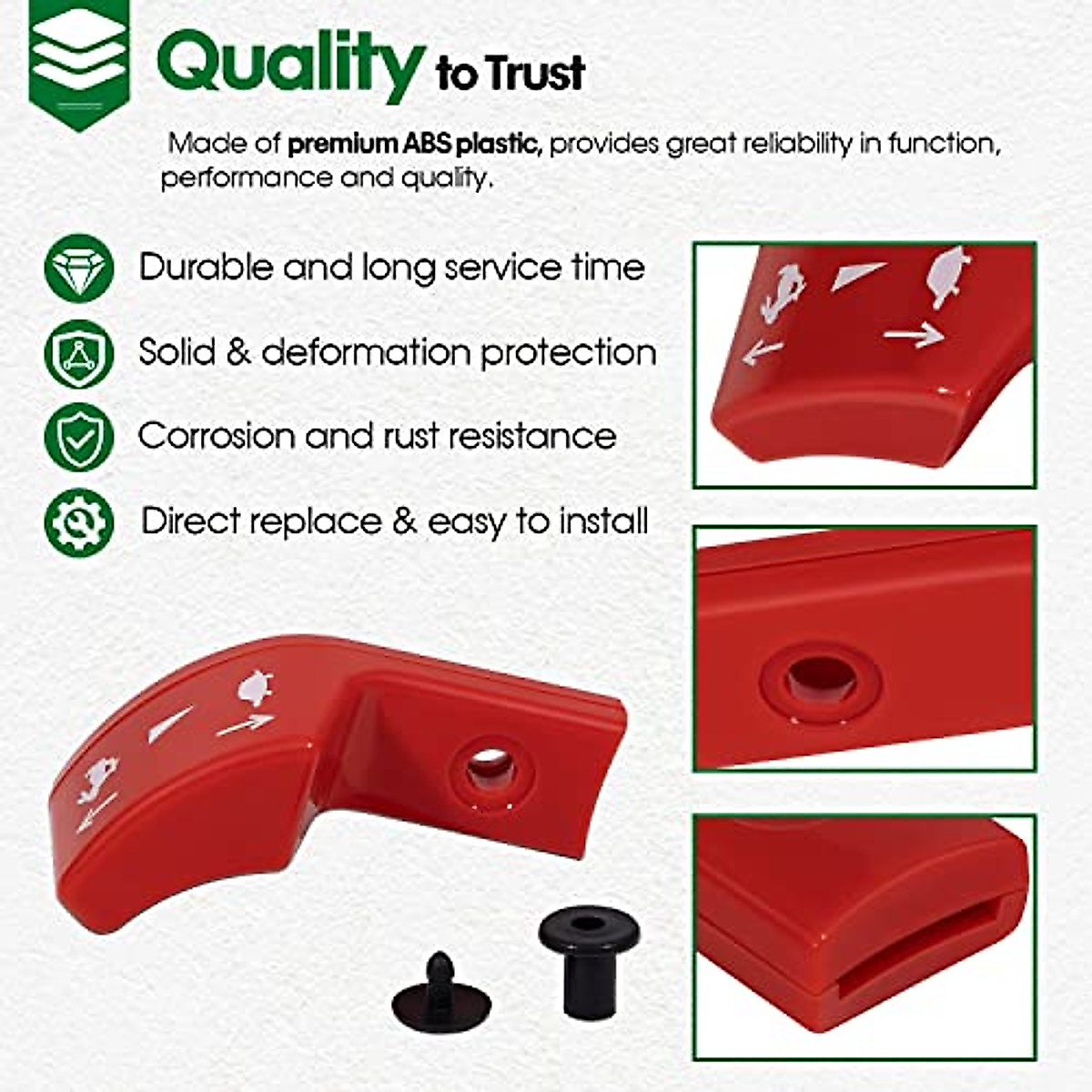 Upgraded AM128388 Throttle Control Knob & Hardware Kit Fits for John Deere 415 425 445 455 Lawn & Garden Tractors, Replaces OEM #AM128388 M113847 M139471 M139472, 3 pcs