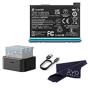 Insta360 X3 Battery & Fast Charge Hub Bundle - Includes Fast Charge Hub + 1 Battery (1800mAh) for Insta360 X3 360 Camera (2 Items)
