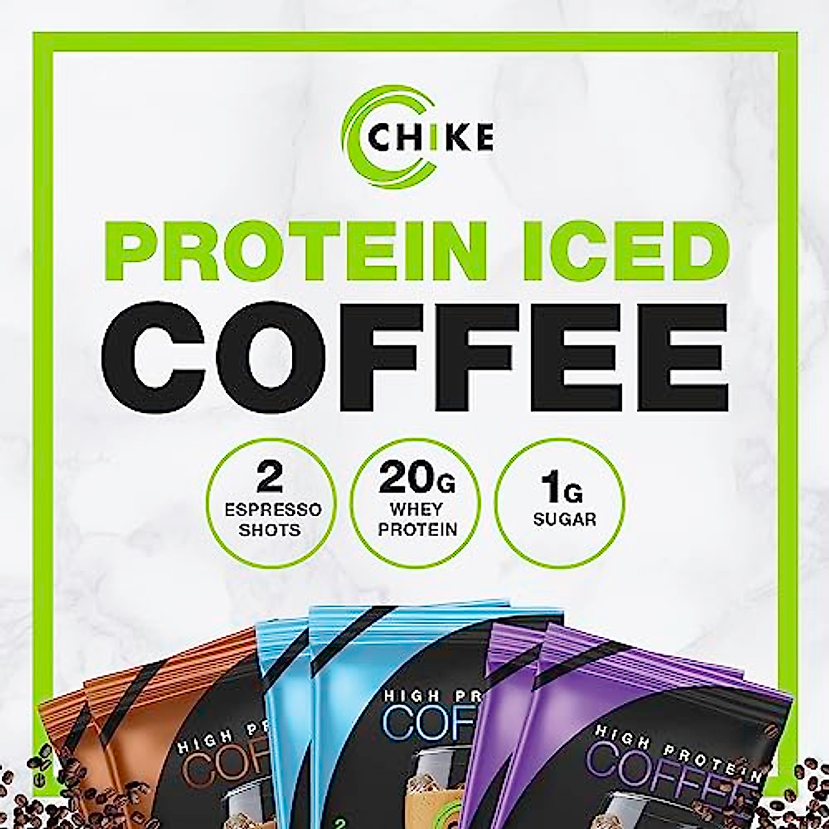 CHIKE Best Sellers High Protein Iced Coffee Sampler Pack, 20 G Protein, 2 Shots Espresso, 1 G Sugar, Keto Friendly and Gluten Free, 6 Single Serve Packets