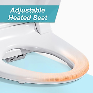 ZMJH A102D Bidet Toilet Seat, Round Smart Unlimited Warm Water, Vortex Wash, Electronic Heated, Warm Air Dryer, Rear and Front Wash, LED Light, Need Electricity (Round)