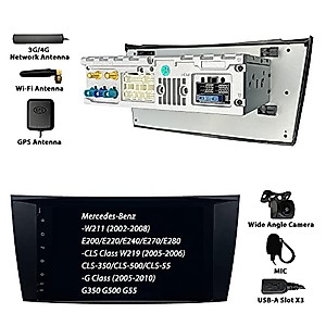 Android 12 Car Stereo CarPlay GPS for Mercedes-Benz E-Class W211 CLS W219 G-Class, Android Auto Navigation Head Unit Radio 8" Touch Screen, Octa Core 4G+128G, DSP/Optical Out/BT/WiFi/4G/FastBoot/SWC
