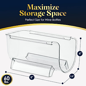 Homeries Wine & Water Bottle Organizer Holder Stackable Wine Rack for Kitchen Countertops, Table Top, Pantry, Fridge, Bars – Acrylic, Free Standing Wine Shelf – Holds Beer, Pop, Soda & Cans (2)