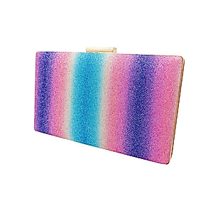 HUAI CHAO Women's Colorful Glitter Clutch Purse Party Prom Holiday Bag Evening Handbag Deep