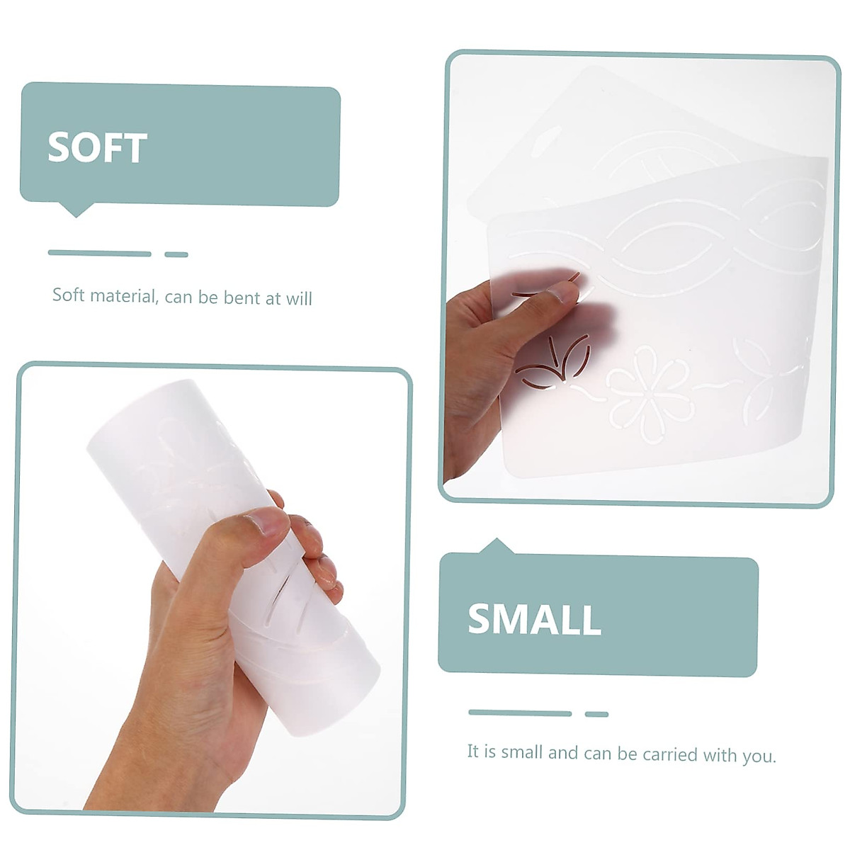 EXCEART 2Pcs Quilting Stitching Template Floral Stencil Flower Stencils Circle Template Motion Quilting Patterns Sewing Supplies Hand Quilting Plastic Clothing Crafting templates Wave