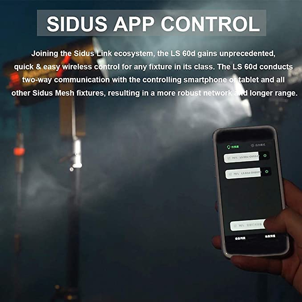 Aputure LS 60d Focusing LED Video Light CRI 95+ TLCI 95+ 50000lux @1m App Control Built-in 8 Lighting FX with Barn Doors for Video Recording,Wedding,Outdoor Shooting