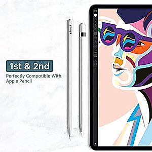 Replacement Tips Compatible with Apple Pencil 1st & 2nd Generation(2 Pack), Apple Pencil Tip and Nibs Protector Cover for iPad Pro iPencil