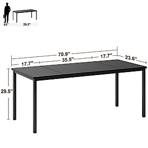 soges 70.8 Inch Stylish Computer Desk, Large Executive Office Desk, Simple Study Writing Desk, Workstation Business Furniture for Home Office, Black