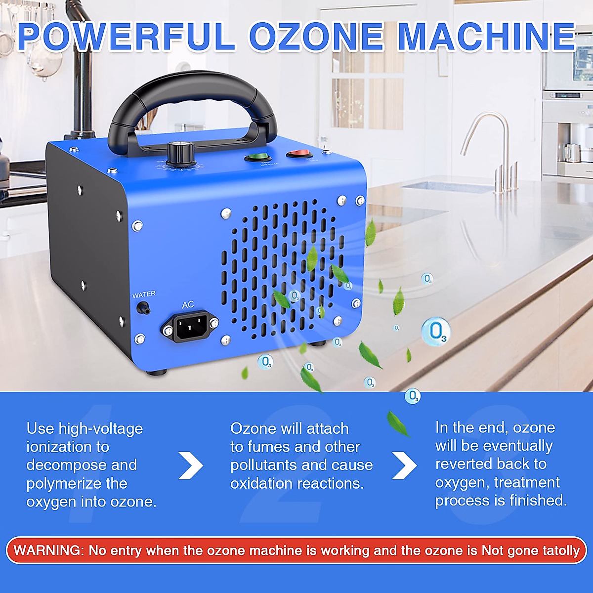 CAMECO Ozone Generator with Air & Water Modes 28,000mg/h, O3 Ozone Machine Ionizer Air Purifier, Commercial & Industrial Deodorizer for Water, Home, Cars, Office, Basement, Garage, Pets, Smoke