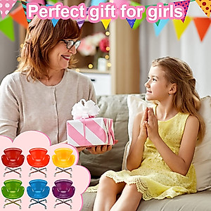 12 Pieces 1:6 Scale Dollhouse Miniature Plastic Chair Colorful Miniature Chair Dollhouse Furniture DIY Mini Armchair Backrest Swivel Egg Chairs for Dolls Dollhouse Accessories Decoration, 6 Colors
