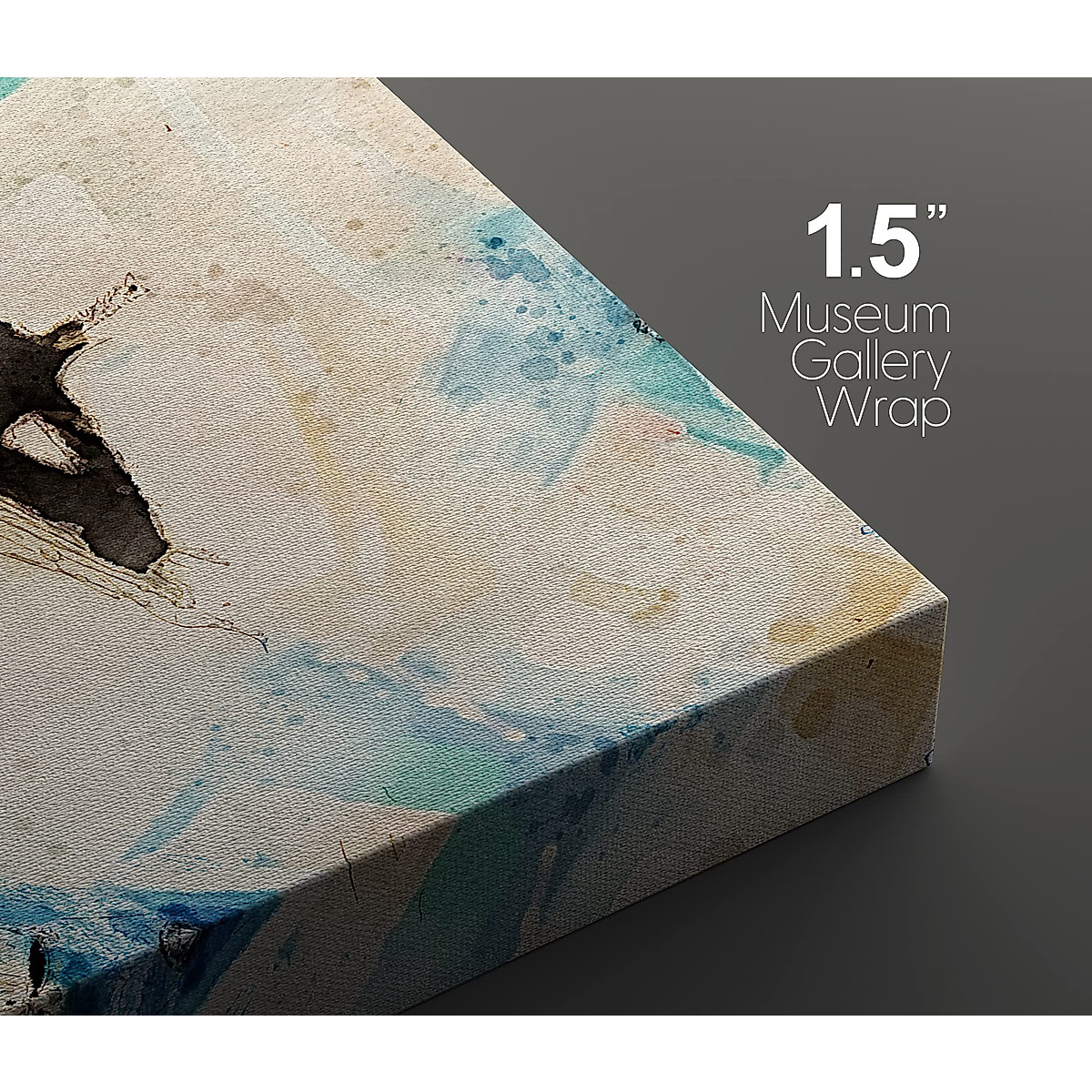 SIGNLEADER Canvas Print Wall Art Set Abstract Blue Brushstroke Scene Geometric Shapes Illustrations Modern Art Contemporary Colorful Multicolor Ultra for Living Room, Bedroom, Office - 16"x24" x 2