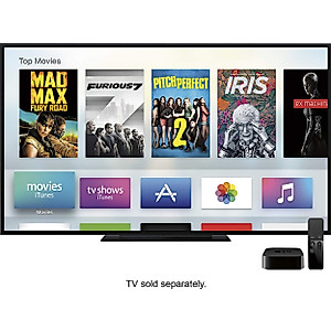 Apple TV 4K HD 32GB Streaming Media Player HDMI with Dolby Digital and Voice search by Asking the Siri Remote, Black, MQD22LL/A-32G (Renewed)