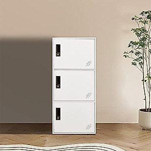 MAITER 3 Door Vertical Stackable Storage Cabinet with Lock,Metal Lcoker,Organizer for Office, Home, Gym,School,Employee,Kids