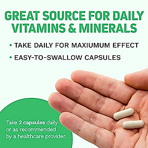 Whole Food Multivitamin for Teens (Boys & Girls) Kids & Children Plant Based with 62 Superfoods Raw Veggies, Fruits Vitamin Complex Supplement Vegan & Vegetarian 60 Capsules