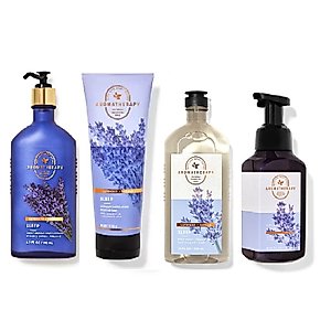 Bath & Body Works Bath and Body Works Aromatherapy LAVENDER + VANILLA Deluxe Gift Set - Body Cream - Body Lotion - Body Wash and Gentle Foaming Hand Soap