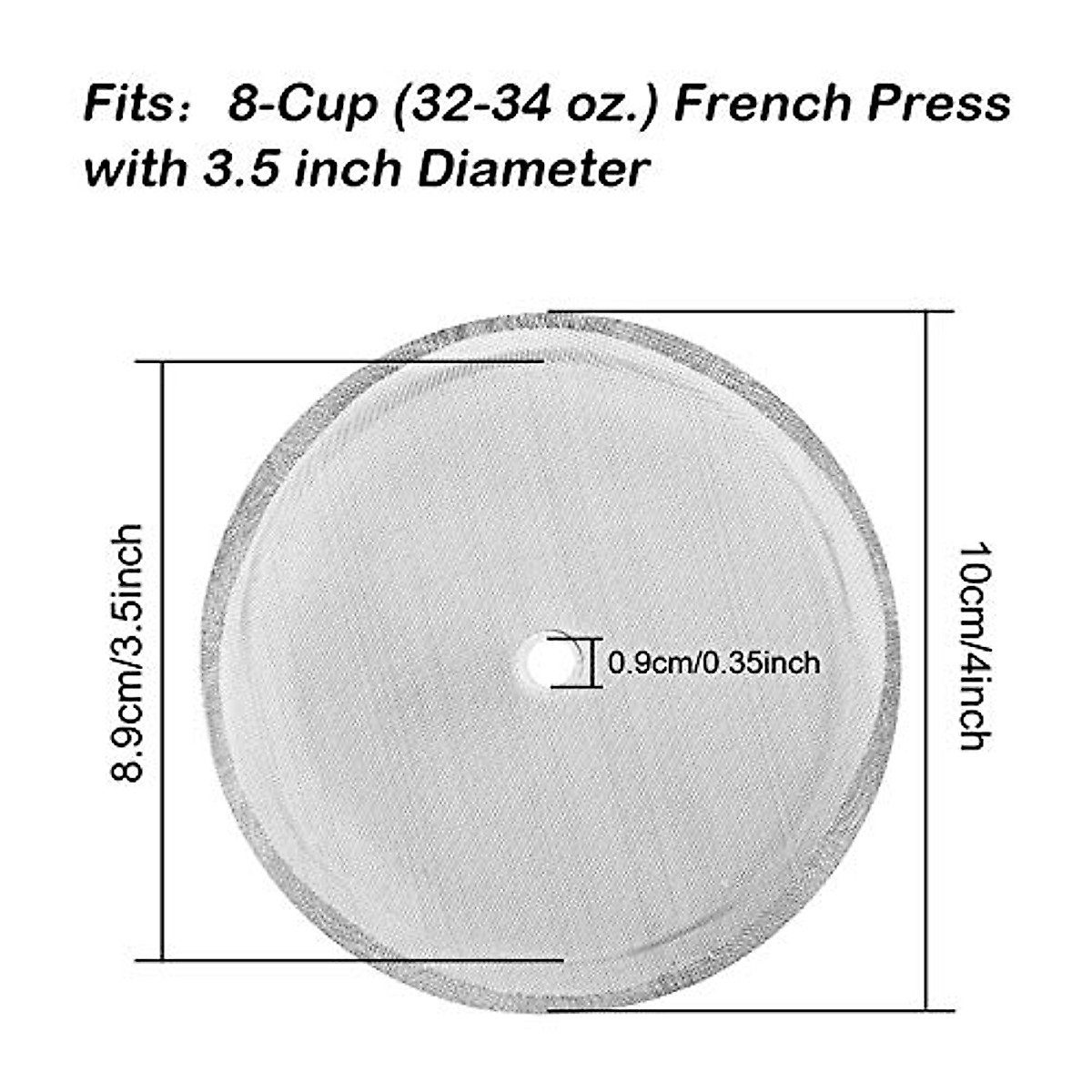 2 Packs French Press Replacement Filters Mesh Screen Perfect for 34 OZ,8 Cup French Press