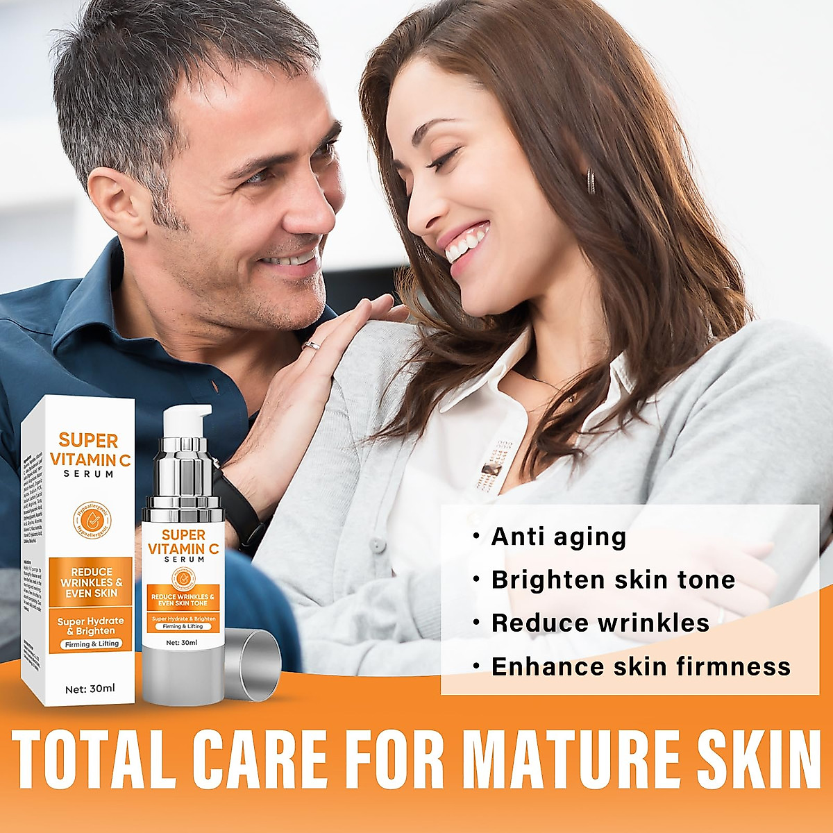 Vitamin C Serum for Face, Gentle Anti-Aging Facial Treatment with Hyaluronic Acid -Arouse Skin Energy, Firming & Hydrating, Improve Skin Luster