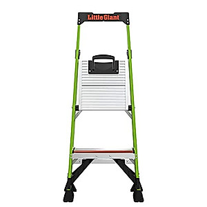 Little Giant Ladders, MightyLite, M4, 4 ft Stepladder, Ground Cue, Fiberglass, Type IAA, 375 lbs weight rating, Green, (15384-001)