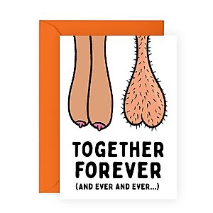 CENTRAL 23 Wedding Anniversary Cards for Her - Funny Anniversary Card For Couple Boyfriend Girlfriend - Bronze Silver Golden - Naughty Valentines Day Cards For Wife Husband - Comes With Stickers