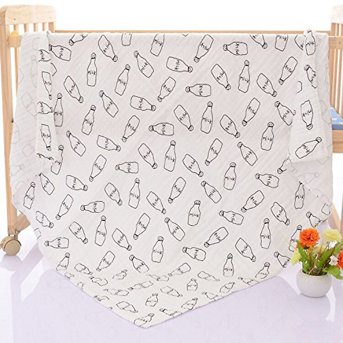 AIVIAI Muslin Baby Swaddle Blankets Baby Long Ripple Wrap Toddler Blankets