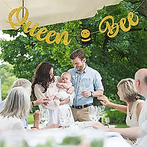 Halawawa Queen Bee Banner, Bumble Bee Theme Mother Birthday Mommy to Bee Party Decoration Banner, Bee Theme Party Mommy to Be Happy Birthday Mom Sign Banner Photo Booth Props