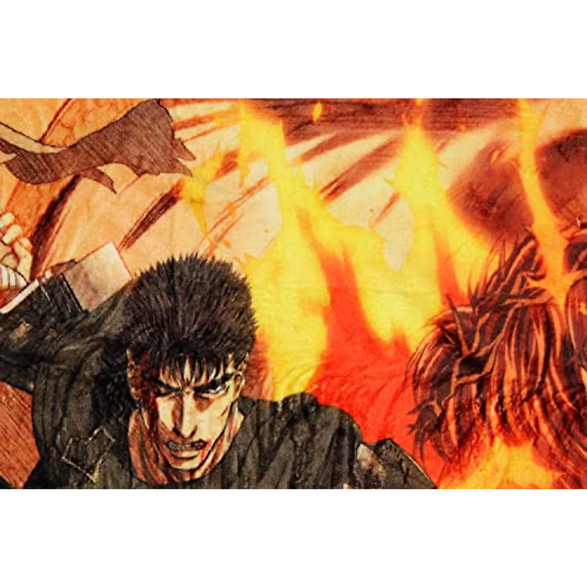 Bioworld Berserk Anime Manga Guts Multi-Character Poster Design Super Soft Plush Throw Blanket 45" x 60"