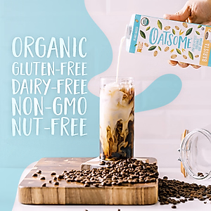 Oatsome Organic Oat Milk - Barista Blend, (Pack of 6), Dairy-Free, Gluten-Free, 202.8 Fl Oz