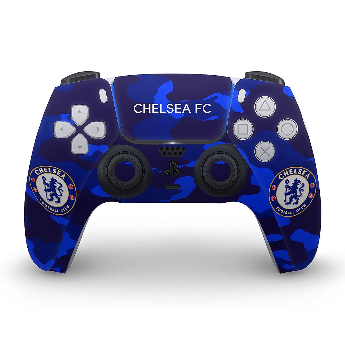 Head Case Designs Officially Licensed Chelsea Football Club Camouflage Mixed Logo Vinyl Faceplate Gaming Skin Decal Compatible with Sony PlayStation 5 PS5 Digital Console and DualSense Controller
