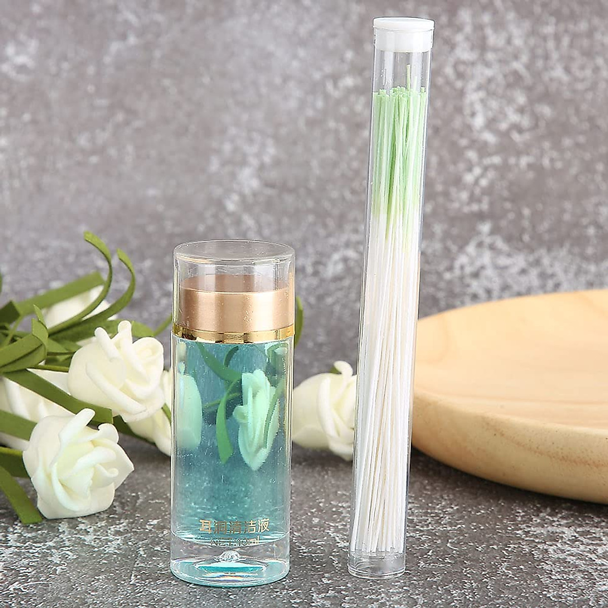 60 Pieces Ear Hole Floss Earrings Hole Cleaner Aftercare Cleaner Earrings Piercing Cleaning Line Ear Piercing Care Cleaning Tool 10ml Ear Cleansing Solution