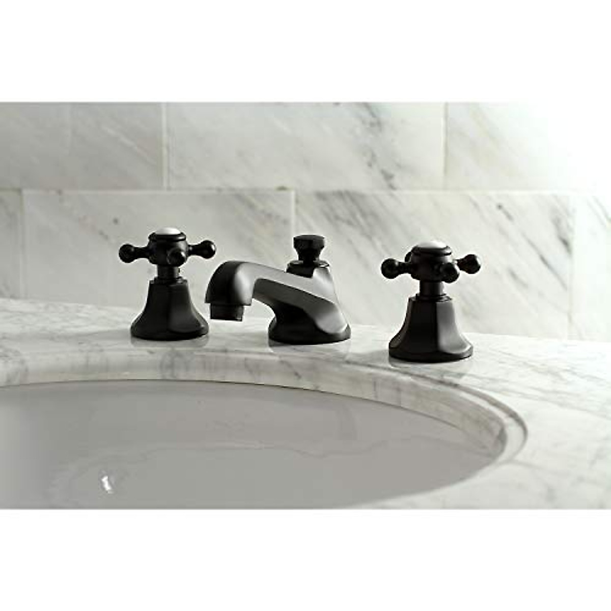 Kingston Brass KS4460BX Metropolitan Widespread Bathroom Faucet, 5-9/16 Inch in Spout Reach, Matte Black