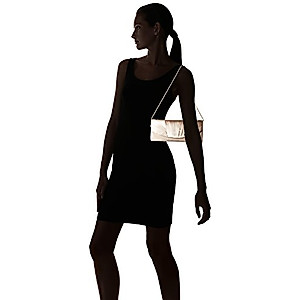 Jessica McClintock womens Angel Satin Tuxedo Flap Clutch Evening Handbag, Champagne, One Size US