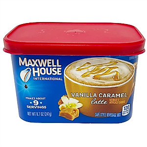 Maxwell House International Vanilla Caramel Latte Café-Style Instant Coffee Beverage Mix, 4 ct. Pack, 8.7 oz. Canister