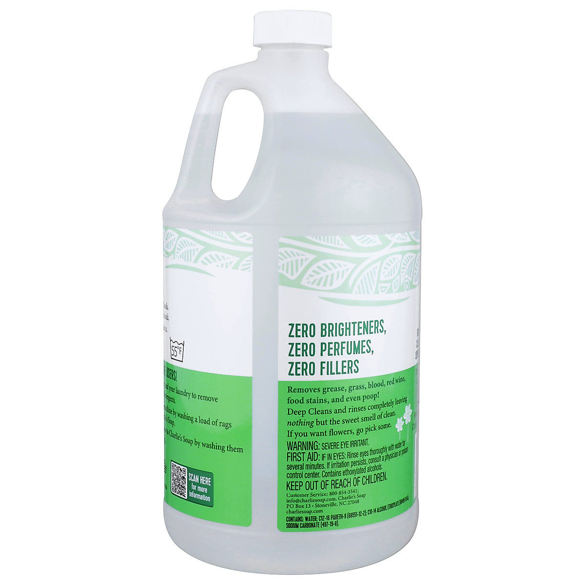 Charlie’s Soap Laundry Liquid (160 Loads, 4 Pack) Natural Deep Cleaning Hypoallergenic Laundry Detergent – Biodegradable Eco Friendly Sustainable Laundry Liquid