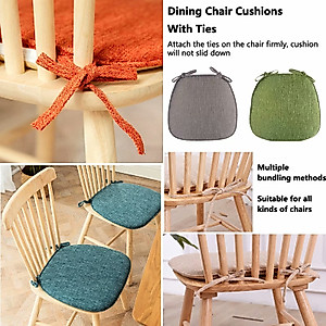 Chair Pads for Dining Chairs Set of 6, Kitchen Chair Cushions with Ties, Seat Cushions for Dining Chairs, All Season Seat Pads for Dining Chairs Outdoor Garden Beige