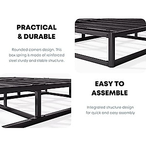 Aardhen California King Box Spring 5 Inch High Profile Strong Metal Frame Mattress Foundation, Quiet Noise-Free,Easy Assembly, 3000lbs Max Weight Capacity