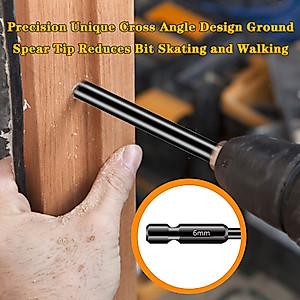 10Pcs Masonry Drill Bits Set, 6mm Glass and Tile Drill Bit, 1/4 Hex Shank Tungsten Carbide Tip Drilling Tools for Mirror Ceramic Tile on Concrete and Brick Wall