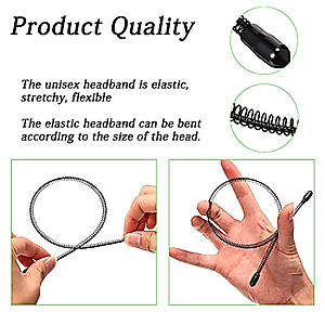 JERLITU Metal Hair Band - 6 Pieces Metal Headband for Men and Women, Adjustable, Durable, Wavy Hairband, Hair Bands for Sports, Fashion, Unisex, Black, Elastic, 6 Count