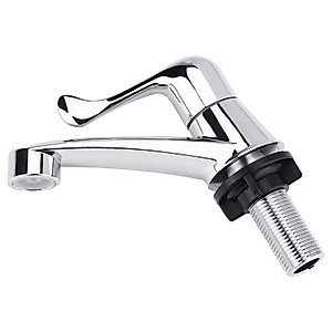 Basin Single Cold Faucet, Chrome Finished Plastic Single Cold Faucet Water Tap for Bathroom Basin Kitchen Sink - G1/2 Interface - 1/4 Turning Opening(2)