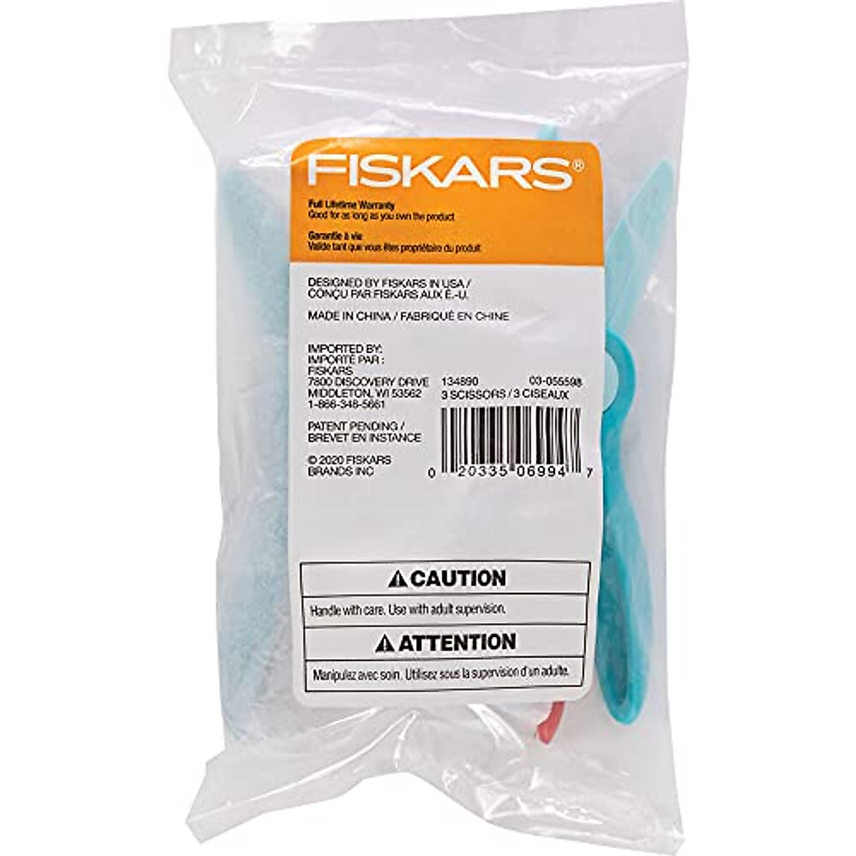 Fiskars Starter Kids Scissors, 3 Pack Set