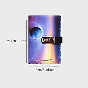 HMEI Password Notebook A5 Diary With Digital Lock For Girls And Woman Locking Journals For Birthday Gift,Writing fashion notebook (Color : Ff)