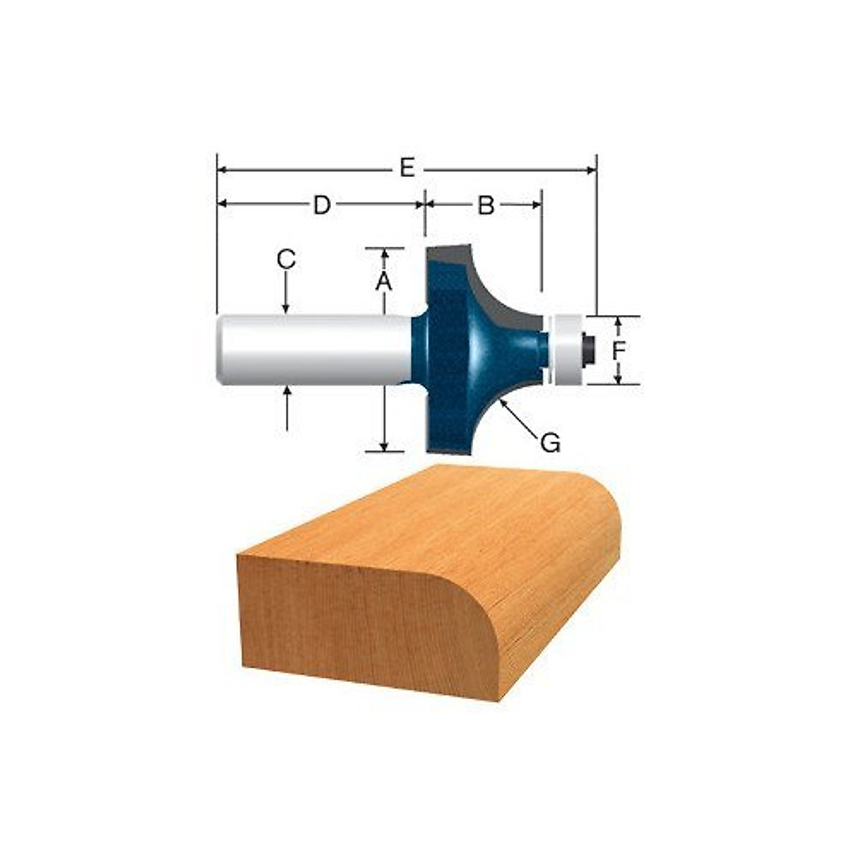 BOSCH 85594MC 3/8 In. x 5/8 In. Carbide-Tipped Roundover Router Bit
