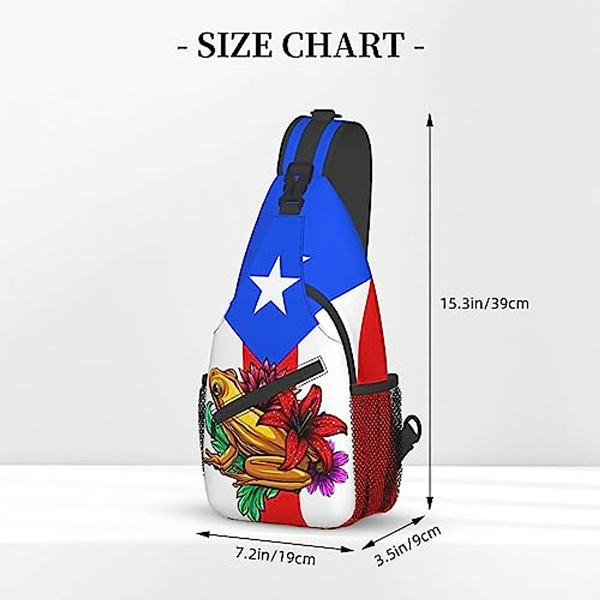 MANQINF Puerto Rico Flag Sling Bag,Multipurpose Crossbody Backpack Shoulder Chest Bag for Women Men Travel Hiking Daypack