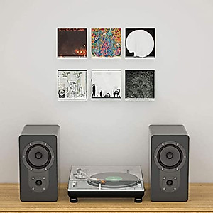 BESTonZON 4 Pack Vinyl Record Display Shelf, Wall- Mounted Acrylic Album Record Storage Rack, Acrylic Floating Shelves, Adhesive Clear Bookshelves, Toys Figure Display Shelf, for Bedroom, Bathroom