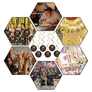 6 PCS Hanging Swirl Decoration 30th Birthday Decoration Creative Party Decoration for Home Garden Decoration