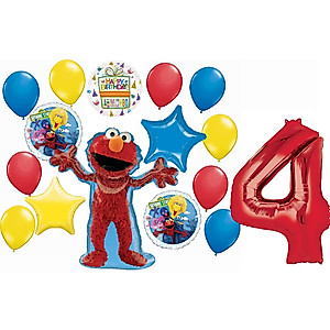 Anagram Elmo and Friends 4th Birthday Party Supplies Balloon Bouquet Decorations