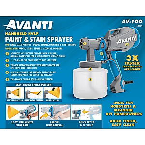 Avanti Handheld HVLP Paint & Stain Sprayer Corded Electric Portable Sprayer For Interiors And Exteriors Painting