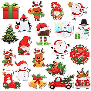 20 Pieces Christmas Magnets Set Christmas Refrigerator Magnets Santa Snowman Holiday Magnets Decorative Magnetic Fridge Decoration Xmas Magnets Fridge Magnetic Decor Car Sticker for Dishwasher Door
