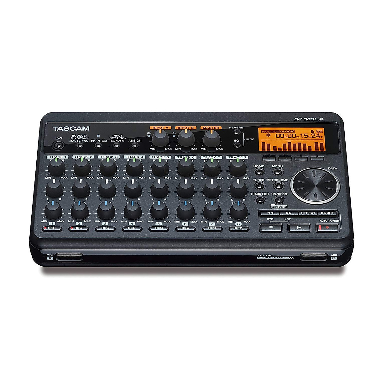 Tascam DP-008EX 8-Track Digital Pocketstudio with Tascam PS-P520E AC Power Adapter, Polsen HPC-A30 Headphones & 16GB Memory Card Bundle