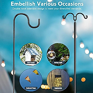 Flanagan String Light Poles for Outside, 2 Pack 9FT Metal Poles for Outdoor String Lights, Adjustable Patio Lighting Stand for Garden Fence Party Wedding