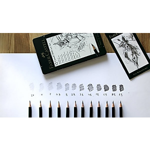 Faber-Castell Castell 9000 Art - Set of 12 (8B, 7B, 6B, 4B, 2B, B, HB, F, H, H & 2H)